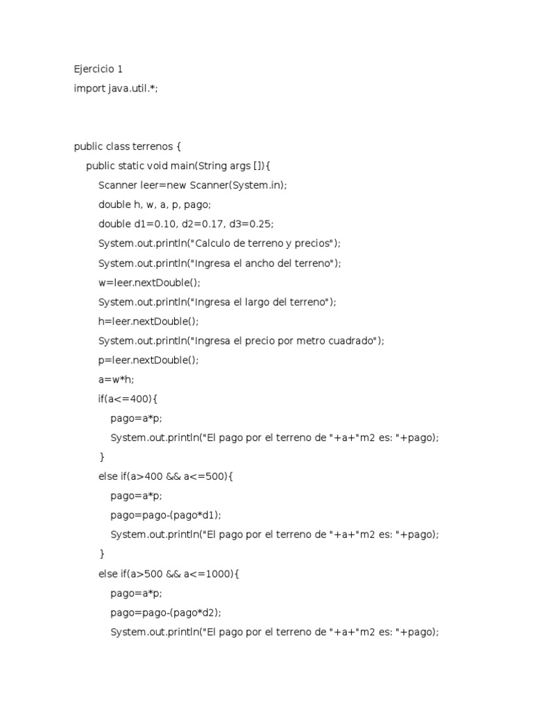 Ejercicios Resueltos de JAVA | PDF | Programación de computadoras | Plataforma Java