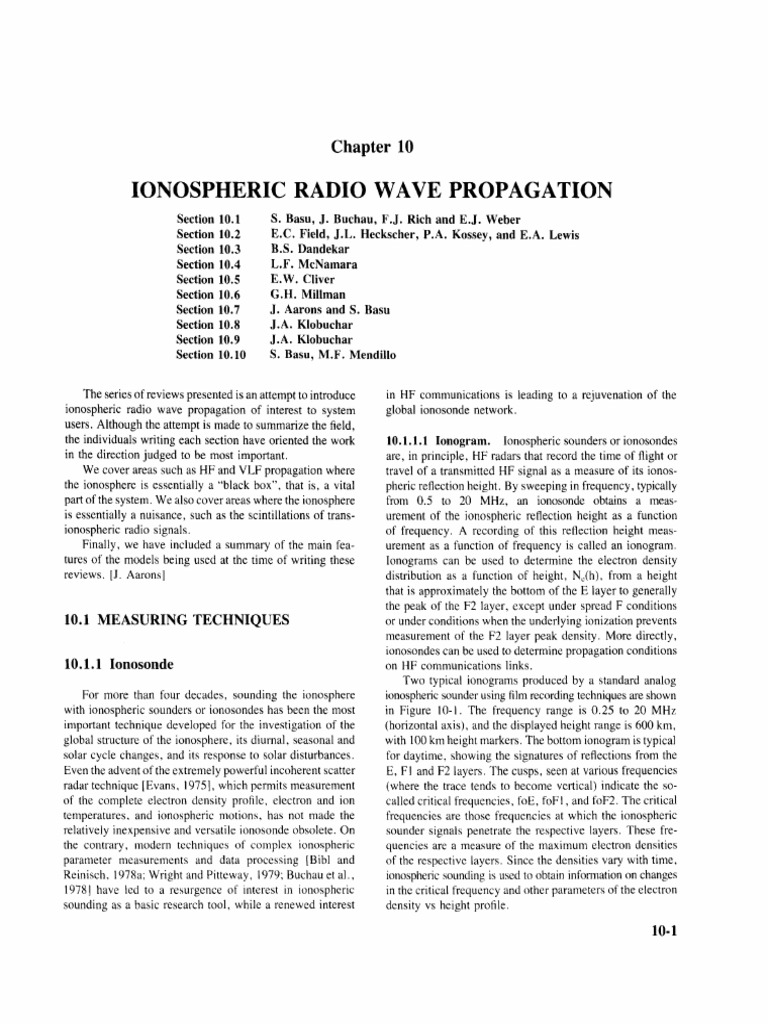 Ionospheric Radio Wave Propagation | PDF | Ionosphere | Radio Propagation