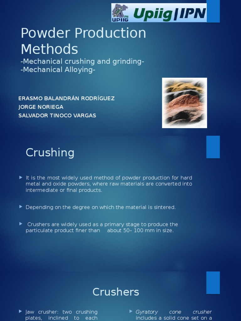 Powder Production Methods: - Mechanical Crushing and Grinding ...
