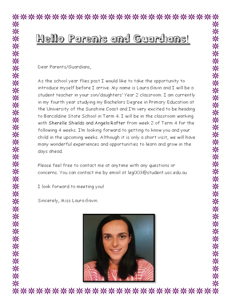 Introduction To Parent Letter | PDF