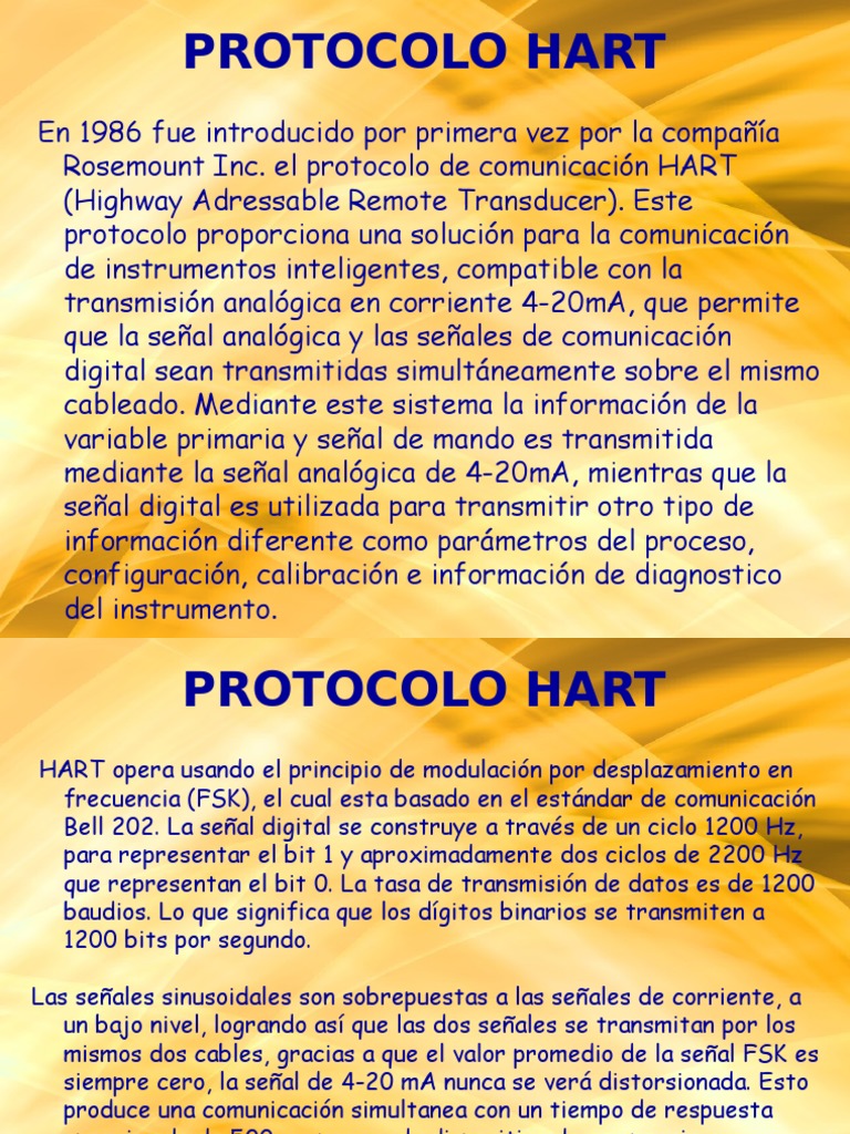 Protocolo Hart | Señal analoga | Transmisión de datos