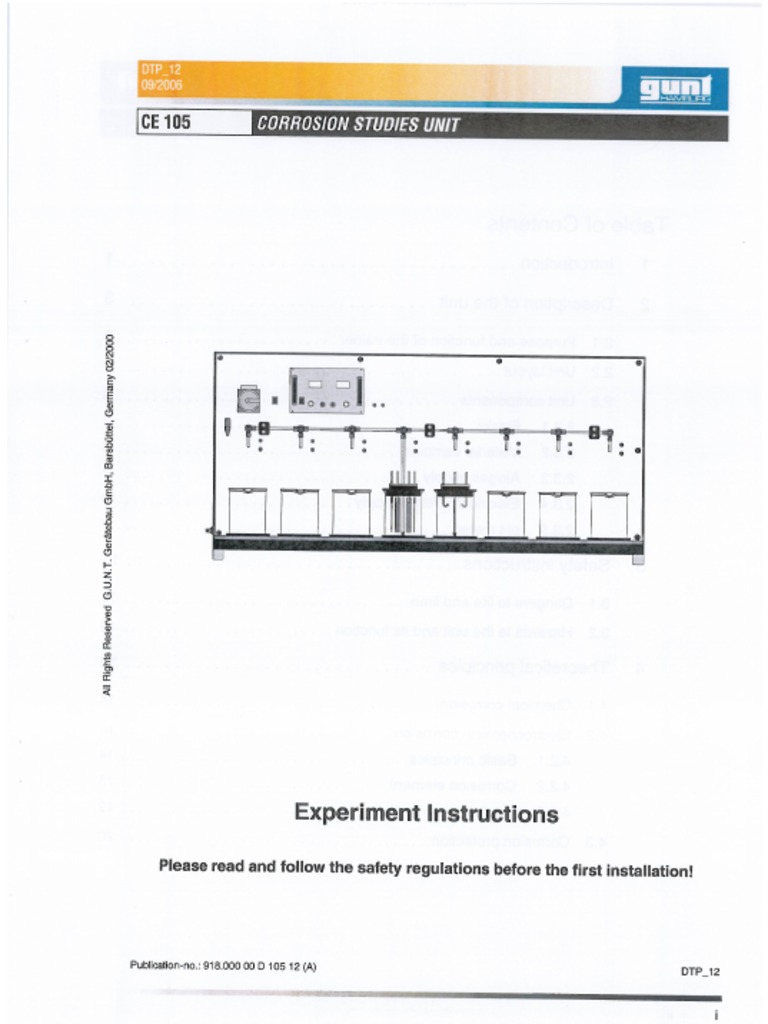 Corrosion Studies Unit Manual | PDF