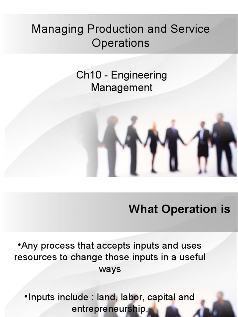 Ch10-Managing Production and Service Operations | PDF | Operations ...
