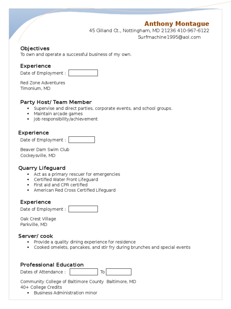 Anthonys Resume | PDF
