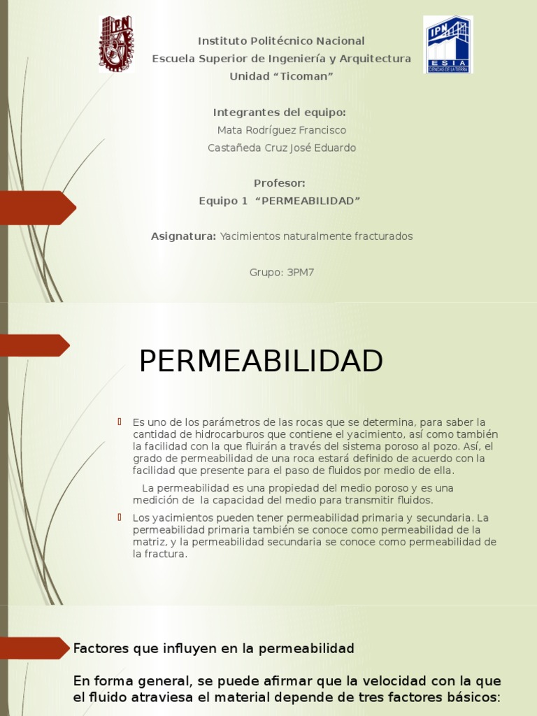Permeabilidad | PDF | Permeabilidad (Ciencias de la Tierra) | Fluido