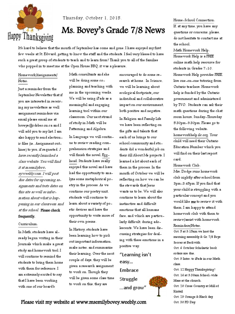Ontario Math Homework Support | PDF | Homework | Teaching