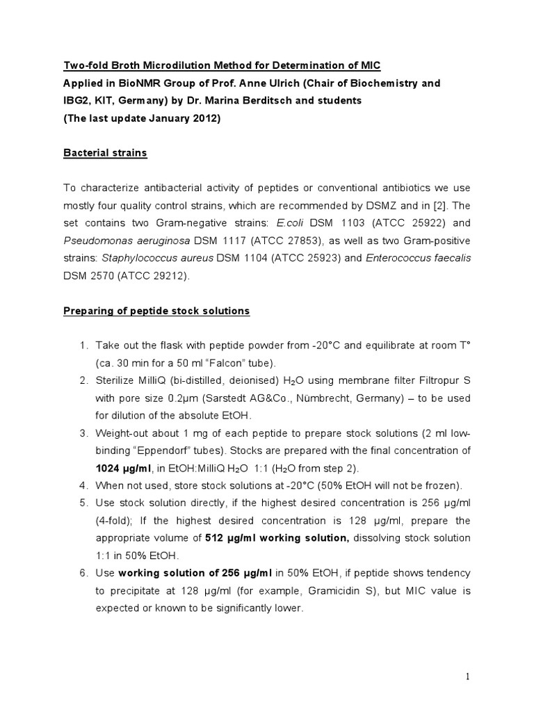 Checkerboard Microdilution Assay | PDF | Microbiology | Clinical Pathology