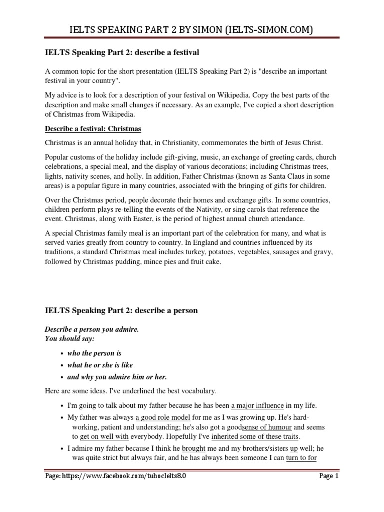 Ielts Speaking Part 2 By Simon 40 Ielts Speaking Part 2 IELTS Writing