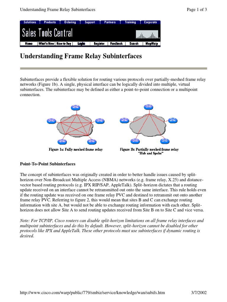 Frame Relay Subinterfaces | PDF | Routing | Network Topology