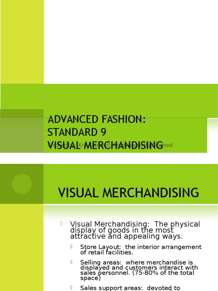 Advanced Fashion: Standard 9 Visual Merchandising | PDF | Merchandising ...
