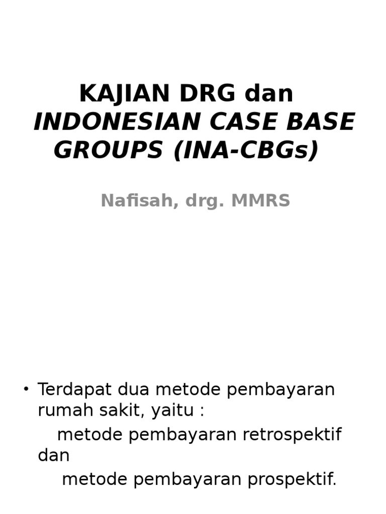 Metode Pembayaran INA-CBGs di Indonesia | PDF