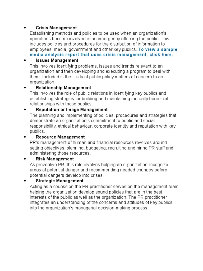 Crisis Management Media Analysis Sample | PDF