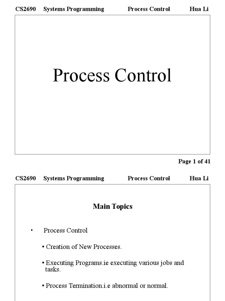 Process Control | PDF | Concurrent Computing | Areas Of Computer Science