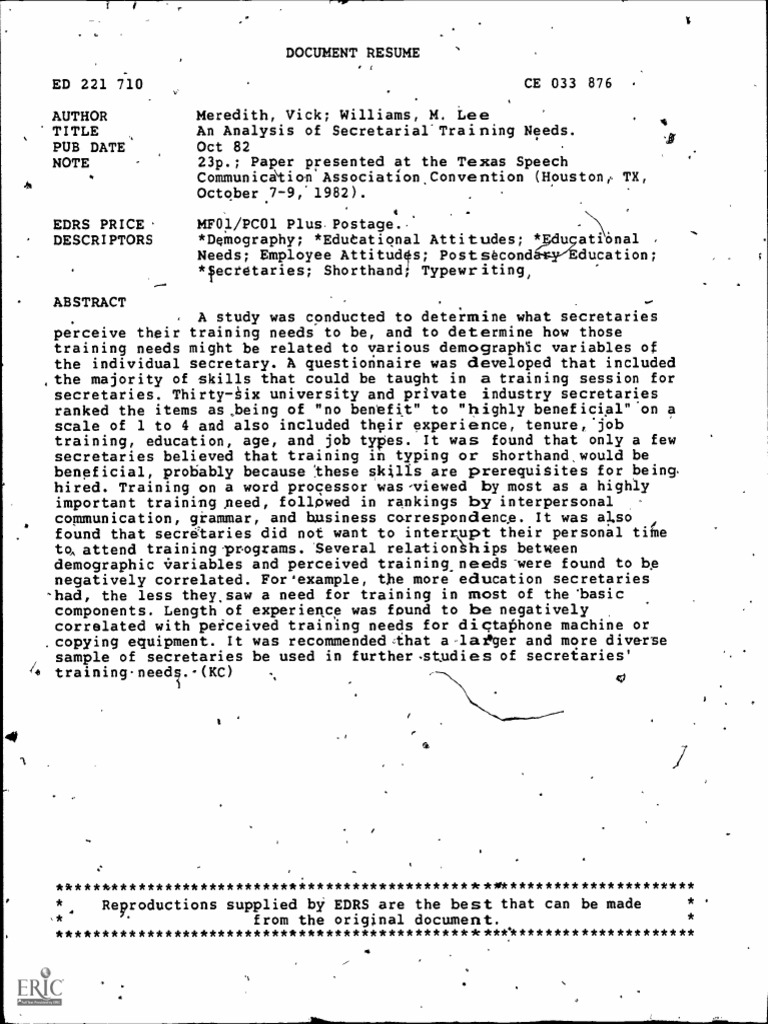 Training Assessment ERIC - ED221710 | PDF | Survey Methodology ...