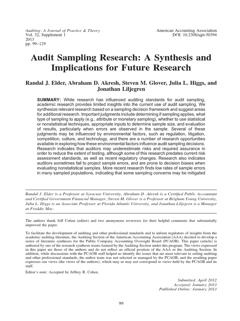 Sampling Audit (Paper) | PDF | Audit | Sampling (Statistics)