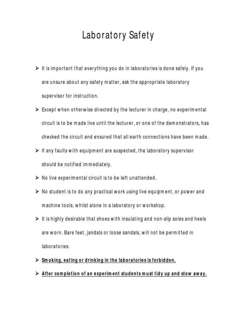 Laboratory Safety | PDF | Technology & Engineering