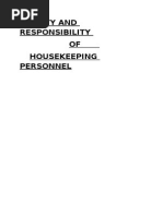 Houseman Job Checklist | PDF | Home & Garden