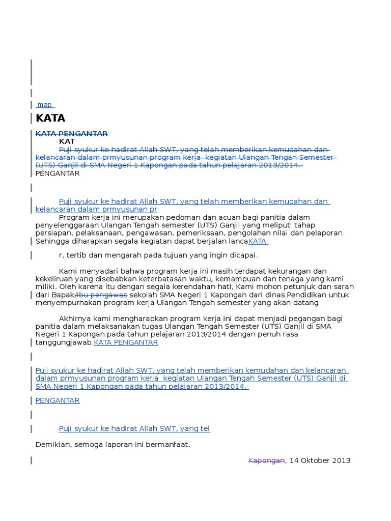Program Kerja UTS Ganjil 2013/2014 | PDF
