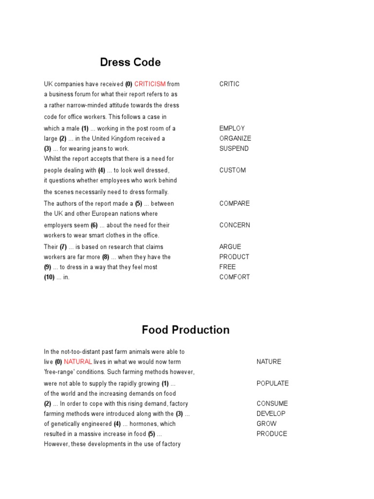 Dress Code Word Formation | PDF | Camping | Clothing