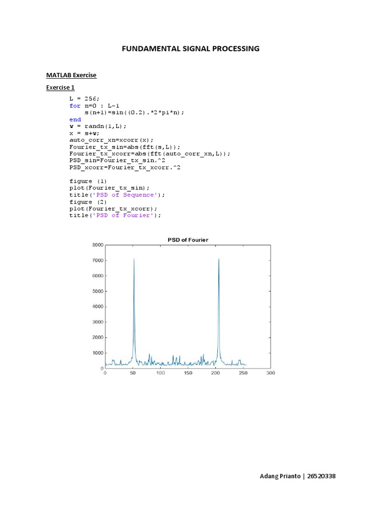 Fundamental Signal Processing Exercise | Download Free PDF | Autocorrelation | Spectral Density