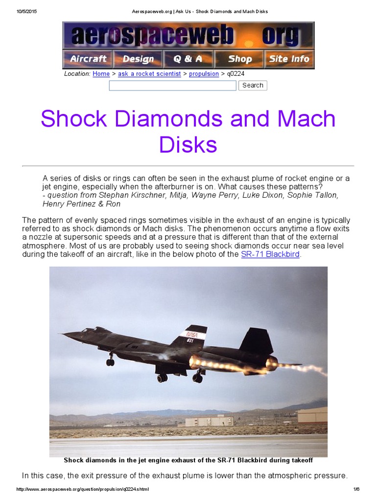 Shock Diamonds and Mach Disks | Download Free PDF | Shock Wave | Mach ...