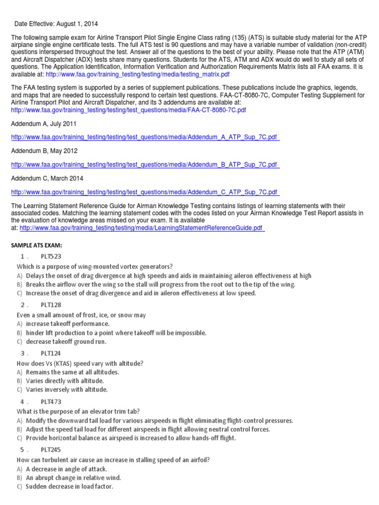 Ats Sample Exam | PDF