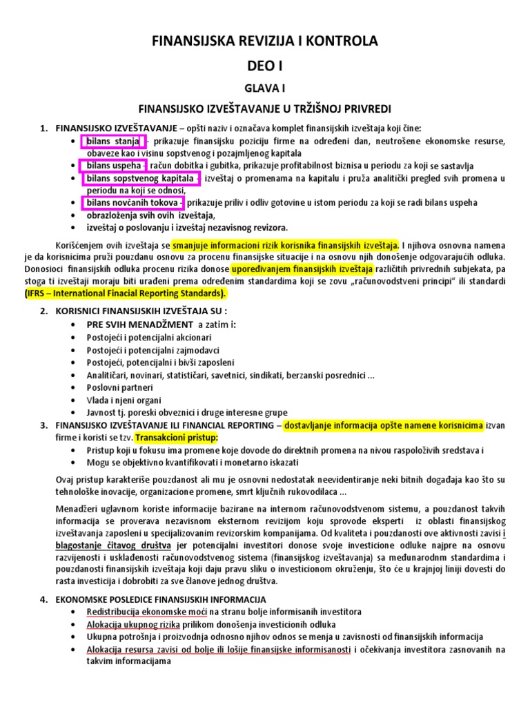 Finansijska Revizija I Kontrola | PDF