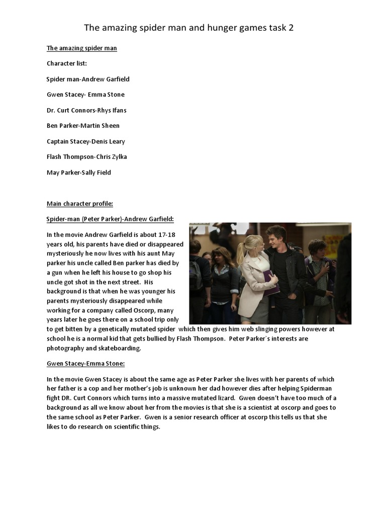 Spider-Man Character Profiles Overview | PDF