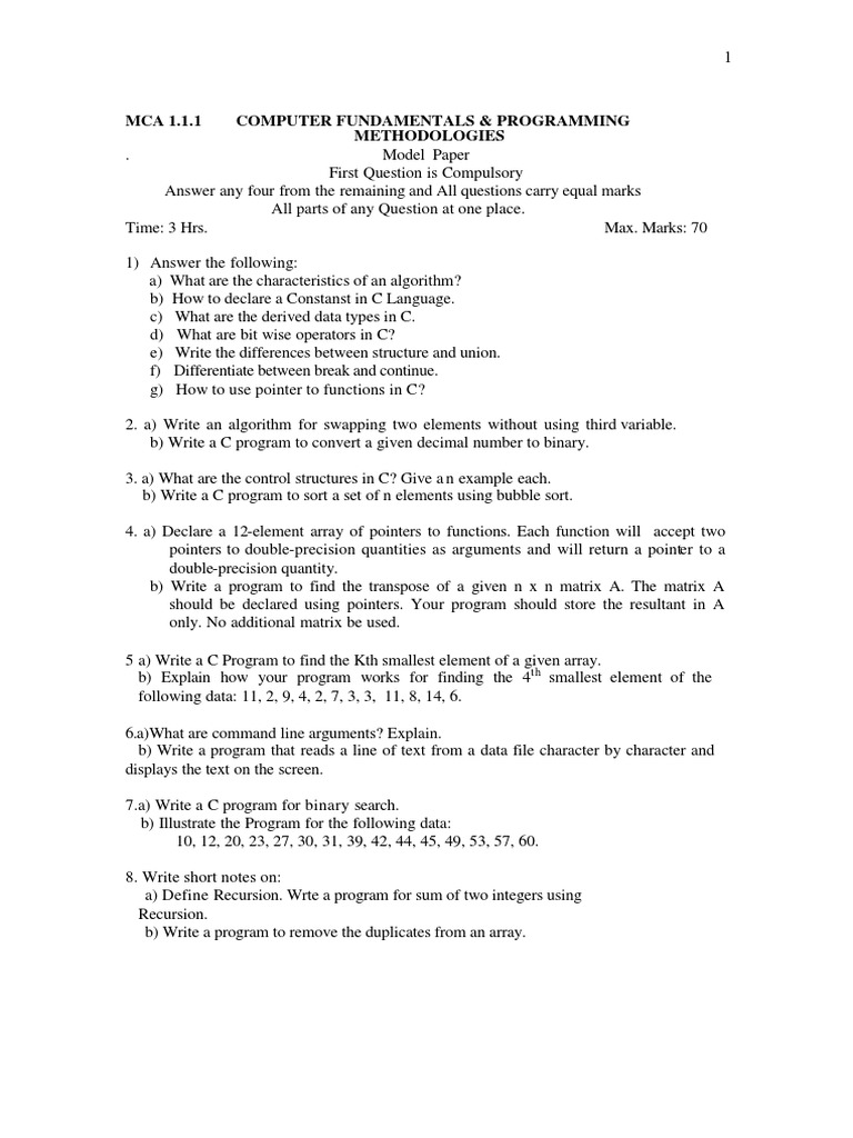 Mca Syllabus | PDF | Parsing | C++