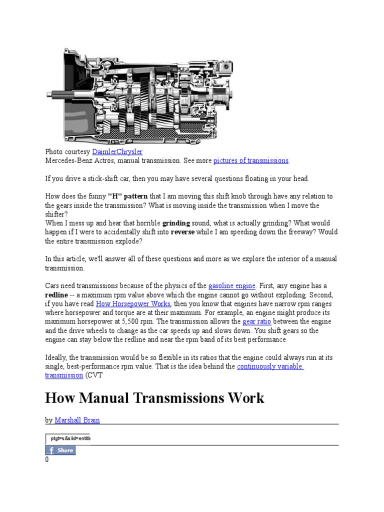 How Manual Transmissions Work: Daimlerchrysler Pictures of ...
