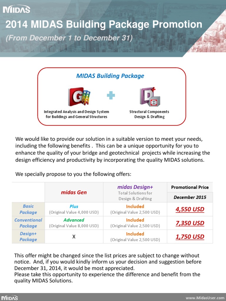 2014 MIDAS Building Promotion | PDF | Prestressed Concrete | Engineering
