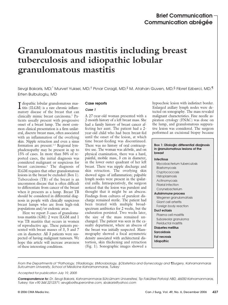 Mastitis 2 | PDF | Breast Cancer | Tuberculosis