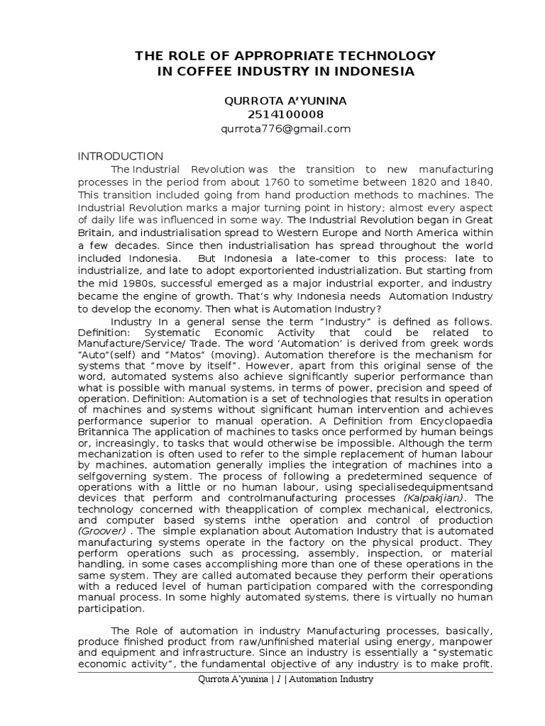 The Role of Appropriate Technology | PDF | Appropriate Technology | Coffee