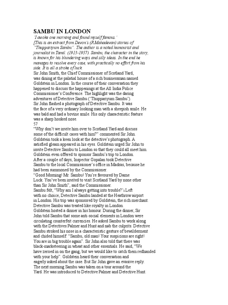 Sambu in London | PDF