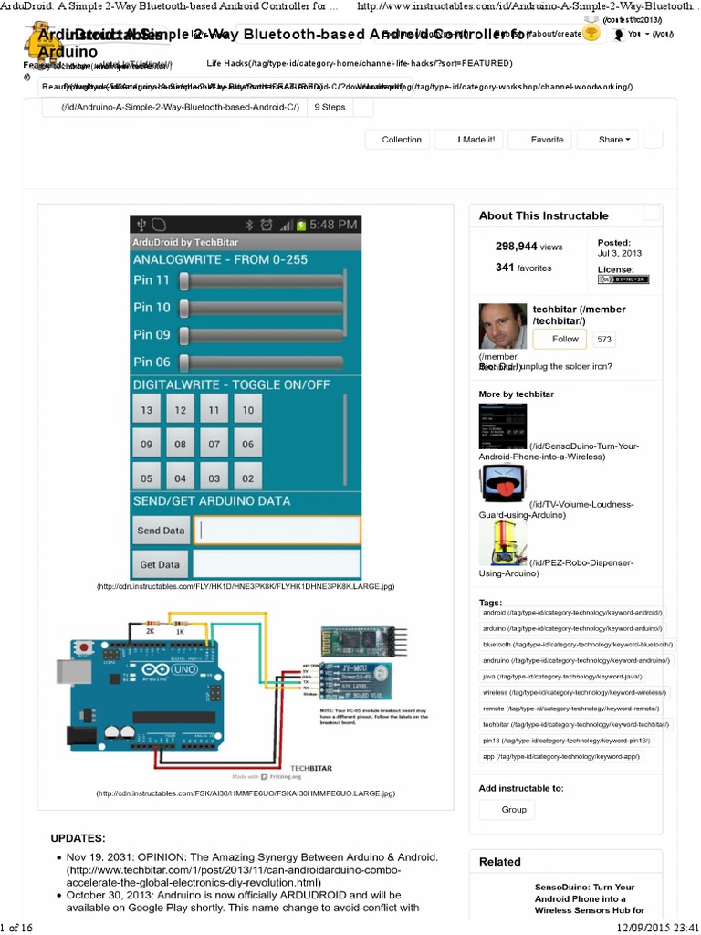 Ardudroid: A Simple 2-Way Bluetooth-Based Android Controller For | PDF | Cyberspace | Mobile ...