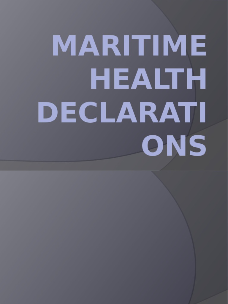 Maritime Health Declarations 121333 | Download Free PDF | Quarantine ...