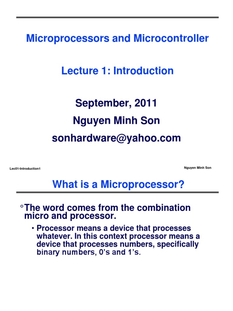 Introduction to Microprocessors | PDF | Central Processing Unit | Computer Data Storage