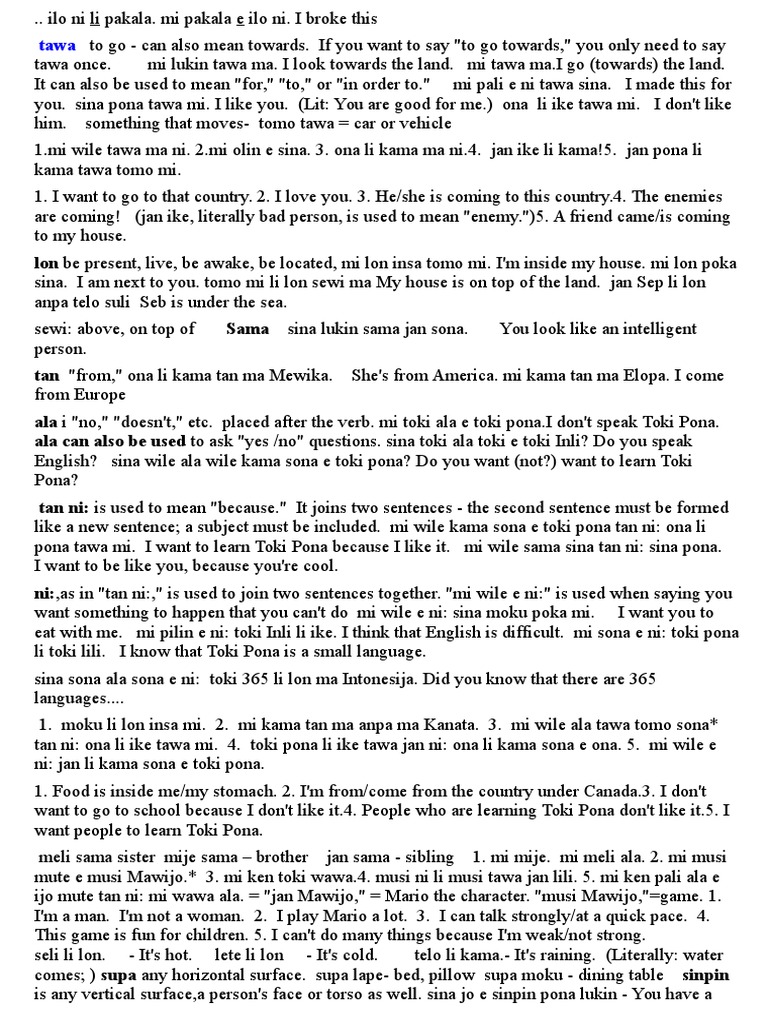 Toki Pona | PDF | Language Families | Semiotics
