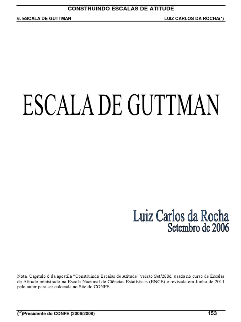 Escala de Guttman | Download grátis PDF | Atitude (Psicologia) | Matriz ...