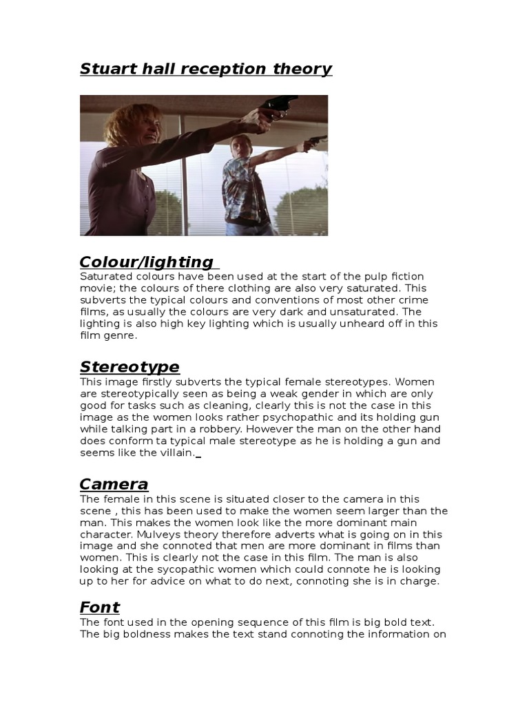 Stuart Hall Reception Theory in Crime Films | PDF