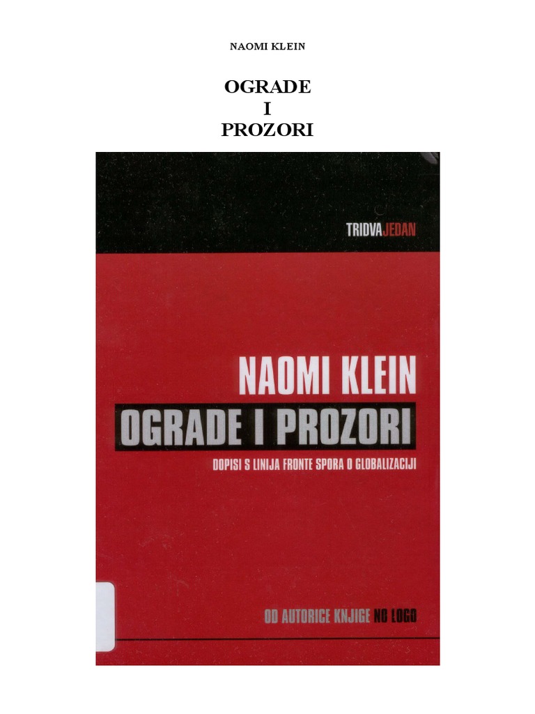 Naomi Klein-Ograde I Prozori PDF | PDF