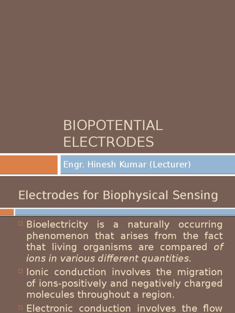 Biopotential Electrodes | PDF | Electric Current | Electrolyte