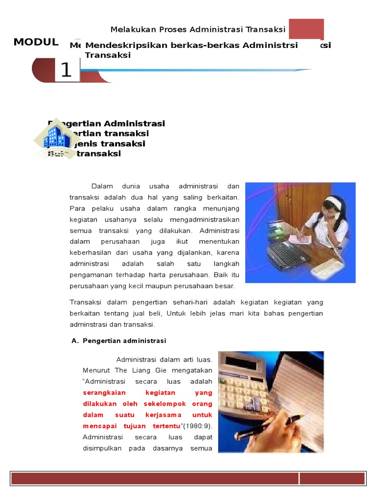 Modul I Melakukan Proses Administrasi Transaksi | PDF