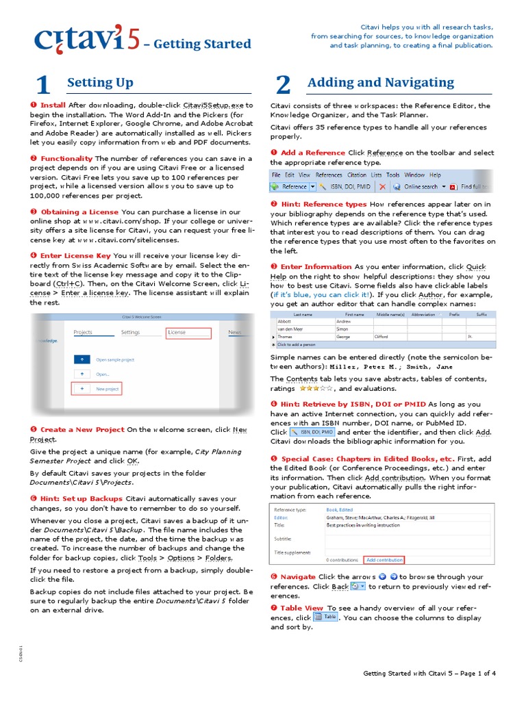Citavi 5 Getting Started | PDF | Portable Document Format | Citation