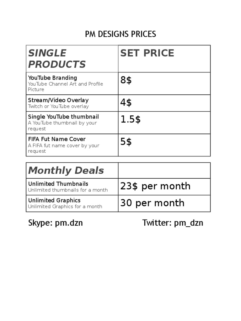 Affordable YouTube Branding Prices | PDF