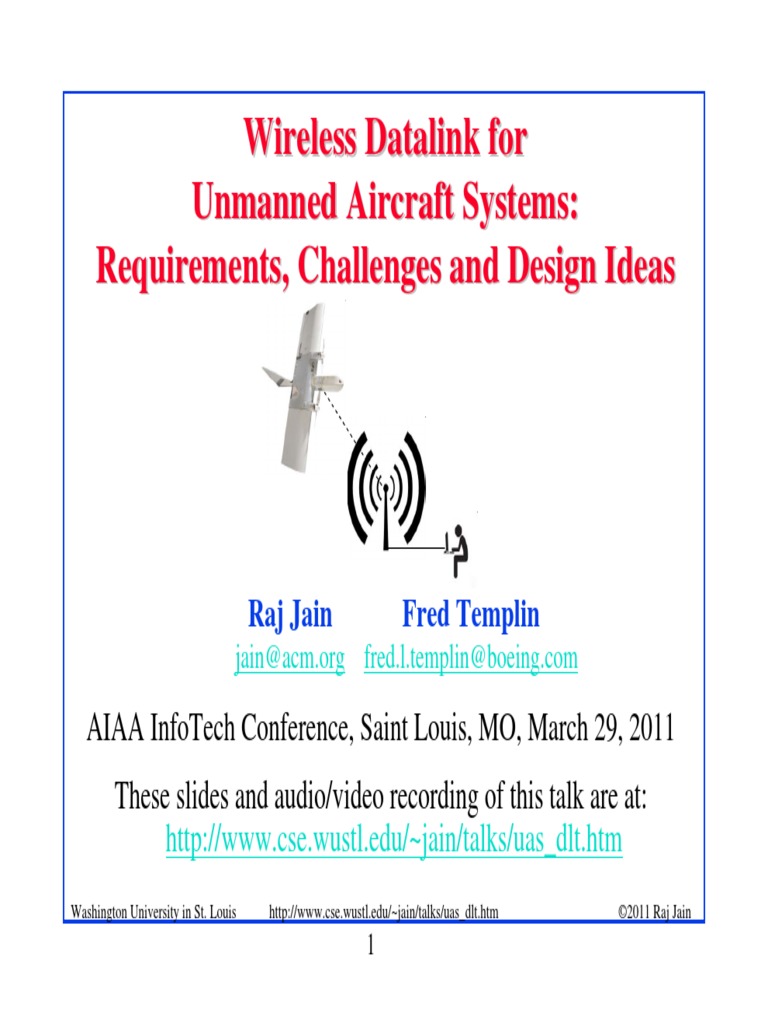 Wireless Datalink For Unmanned Aircraft Systems: Requirements, Challenges and Design Ideas | PDF ...