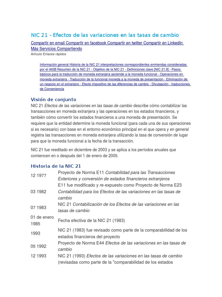 Nic 21 | PDF | normas internacionales de INFORMACION FINANCIERA | Tipo ...