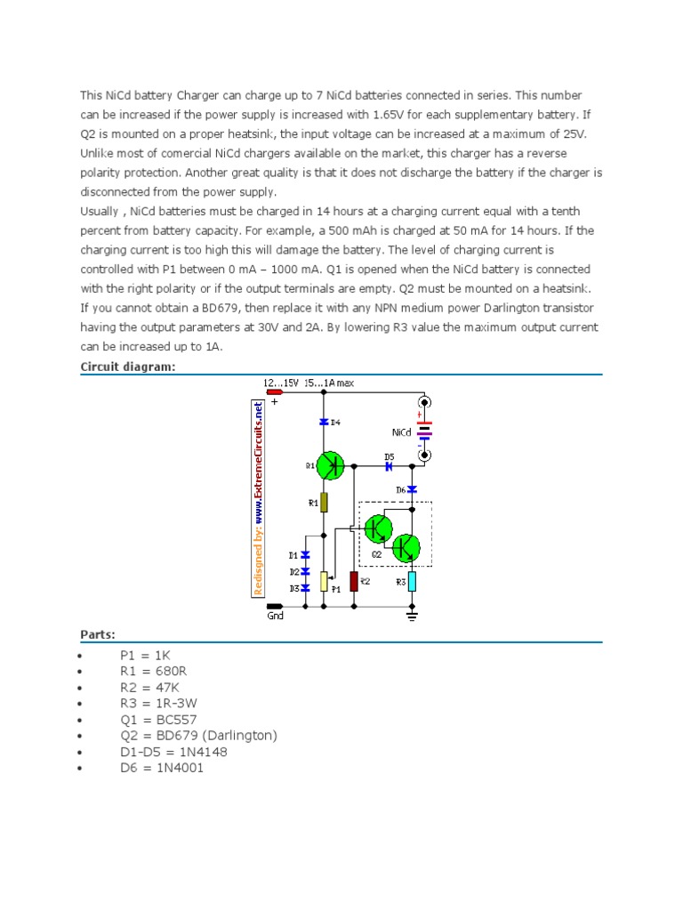 NiCd Battery Charger Circuit Guide | PDF | Computers