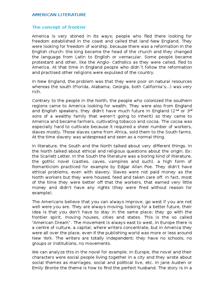 American Lit: Frontier & Identity | PDF | Ishmael (Moby Dick) | Novels