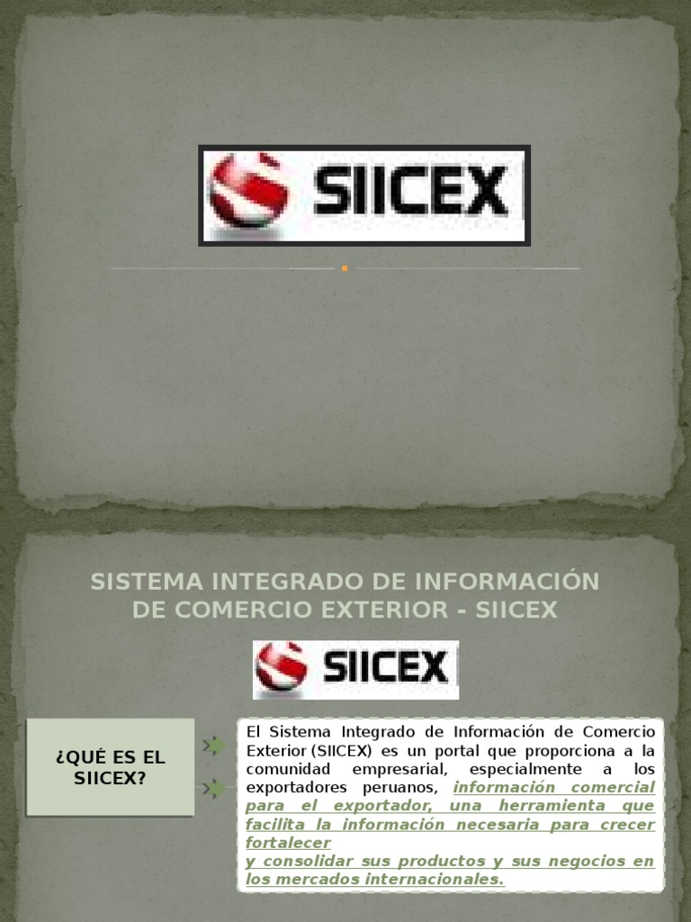 Información Clave del SIICEX para Exportadores | PDF | Exportaciones ...
